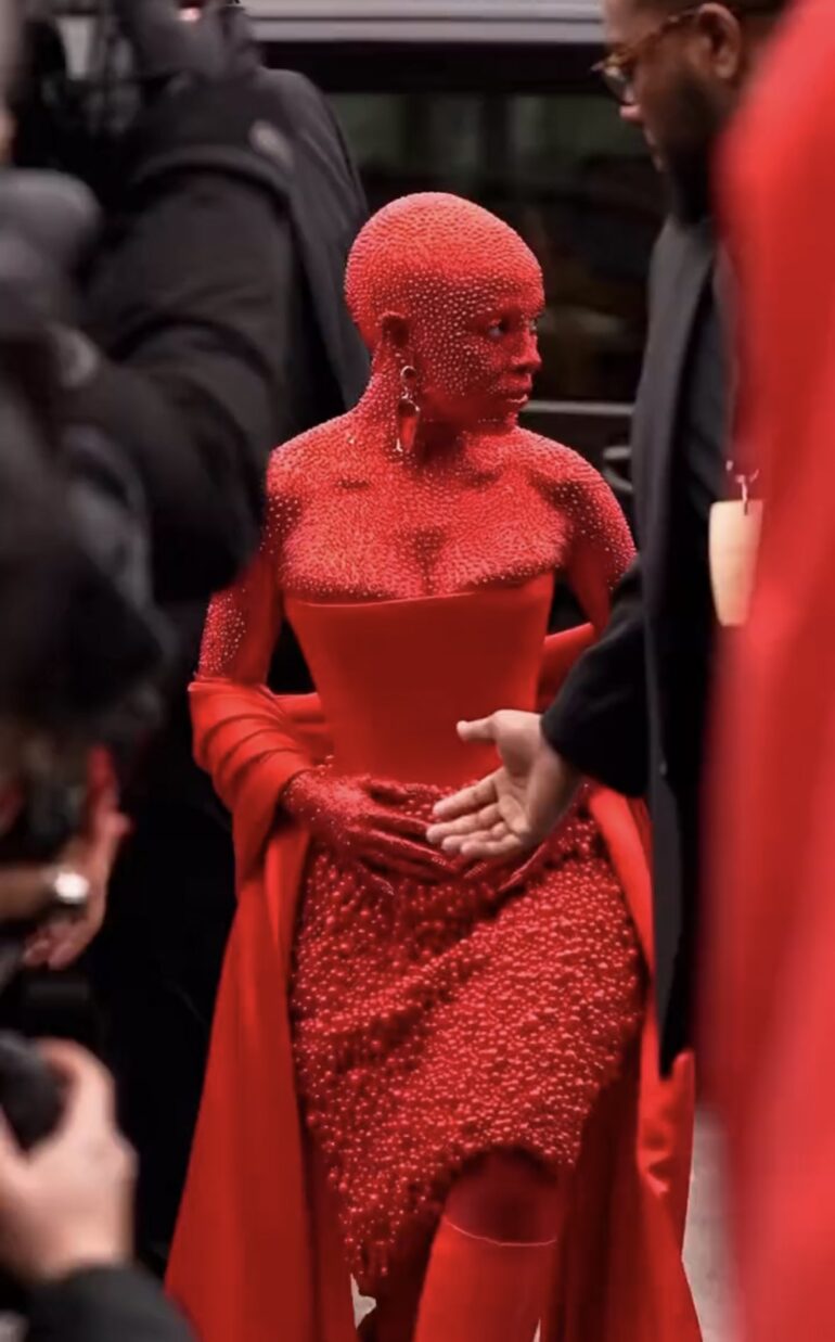 All Red: Doja Cat exibe seu look exótico no desfile da Maison ...